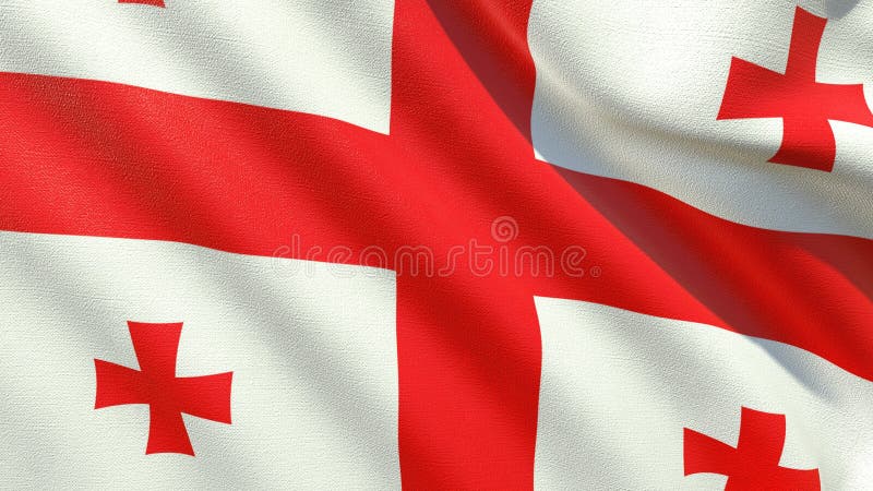 Drapeau De Georgia Avec Texture Tissu 3drendering Illustration Stock ...