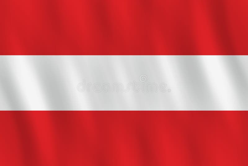 Drapeau De L'Autriche Avec L'effet De Ondulation, Proportion Officielle ...