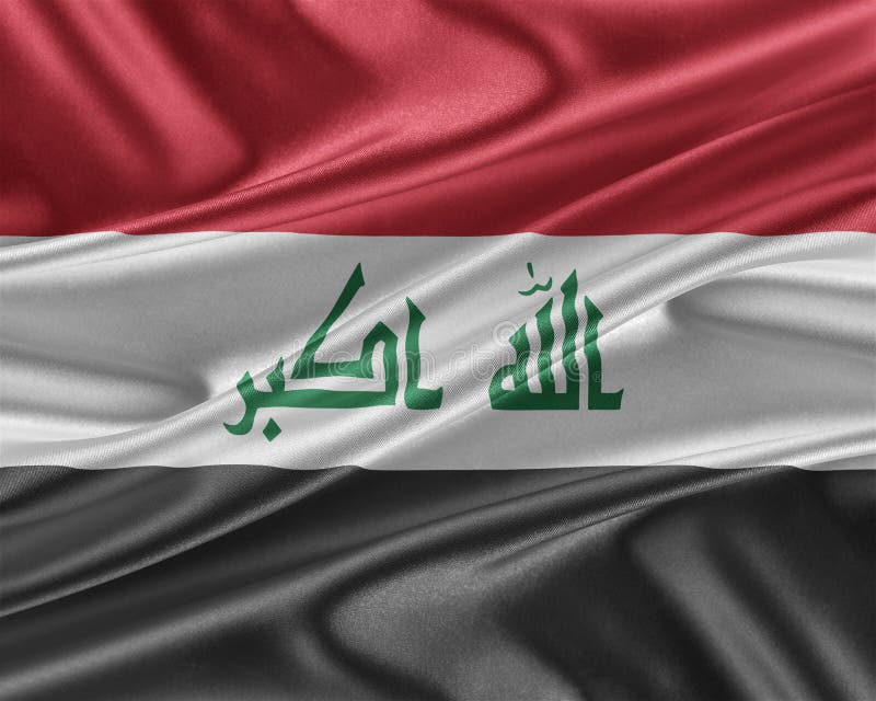 Drapeau De L'Irak Avec Une Texture En Soie Brillante Illustration Stock ...