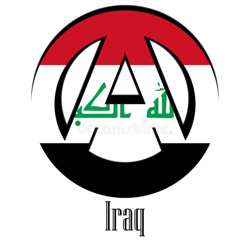Drapeau De L'Irak Du Monde Sous Forme De Signe D'anarchie Illustration ...