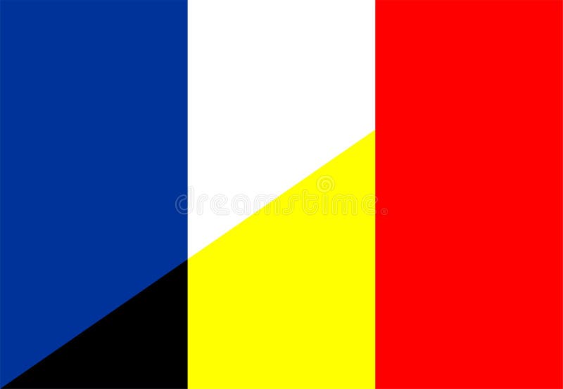 Concept De Relations De Frances Et De La Belgique, Drapeaux Sur ...