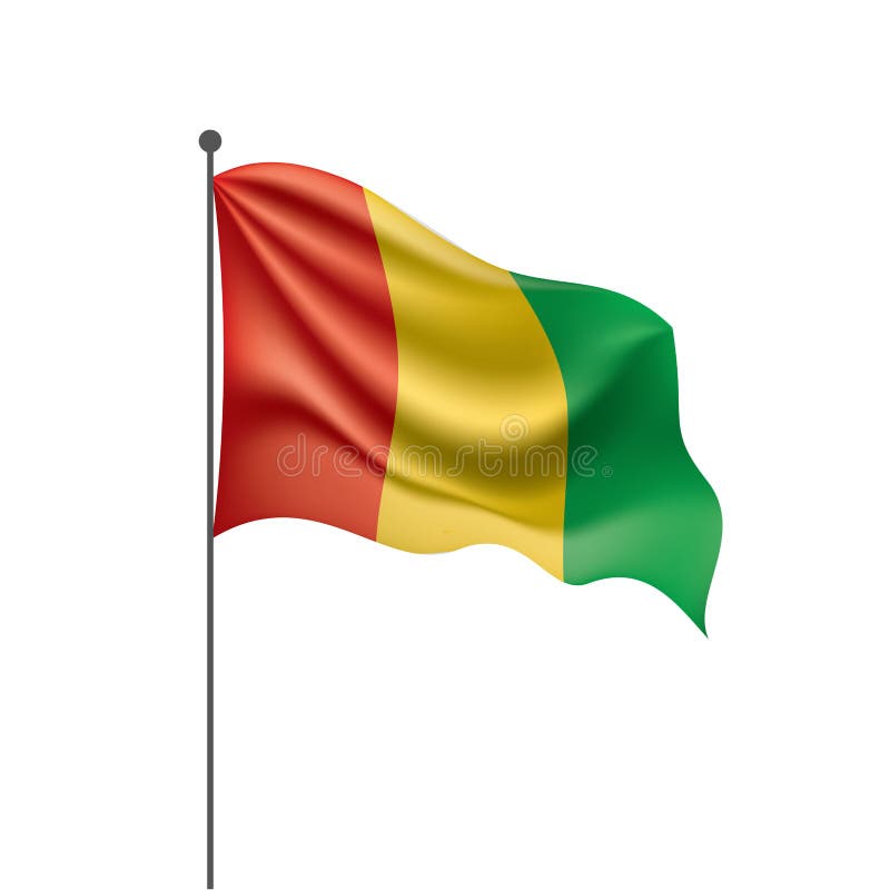 Drapeau De Guinée, Illustration Vectorielle Sur Fond Blanc Illustration ...