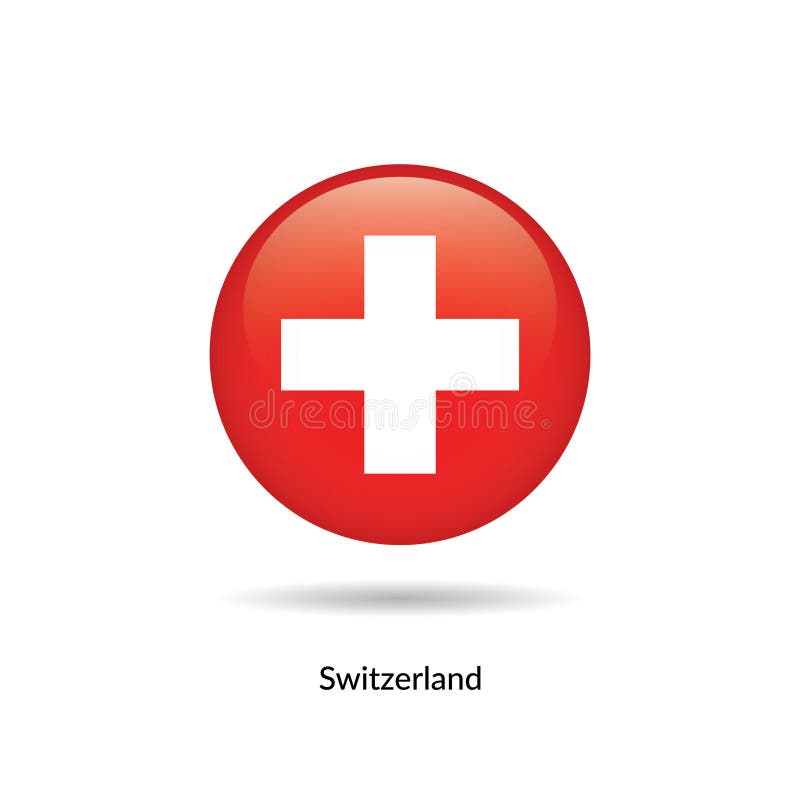 Drapeau De La Suisse - Brillant Rond Illustration de Vecteur ...