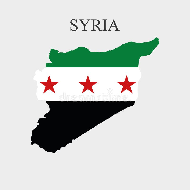 Drapeau De La Syrie Sur La Carte De Syrie. Illustration de Vecteur ...