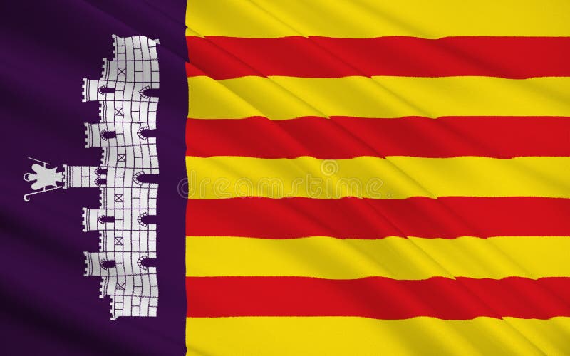 Drapeau De Palma De Mallorca - Est La Capitale De L'autonomou Illustration Stock - Illustration ...