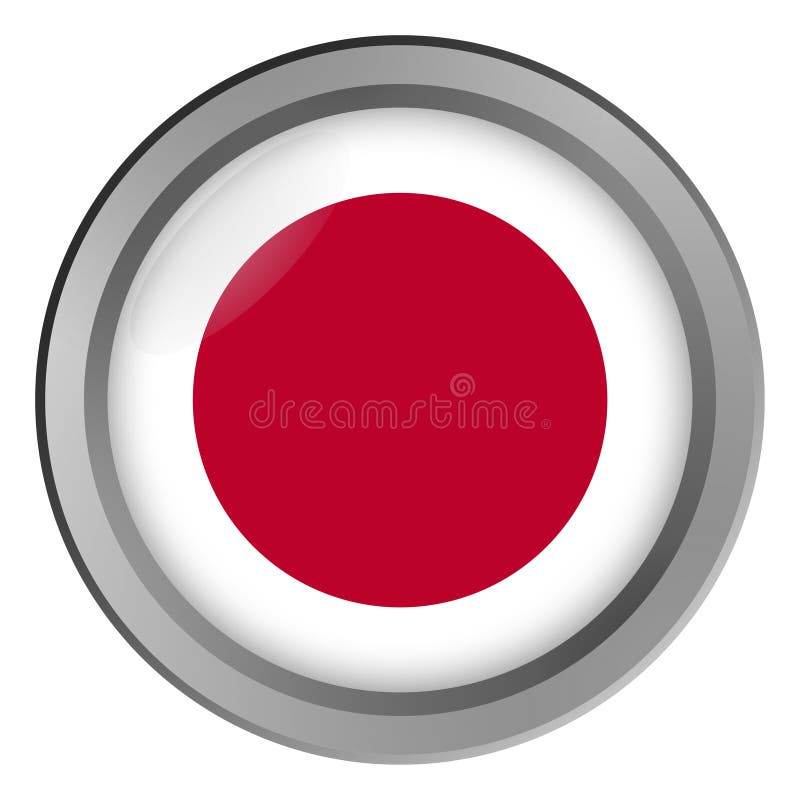 Drapeau De Rond Du Japon Comme Bouton Illustration Stock - Illustration ...