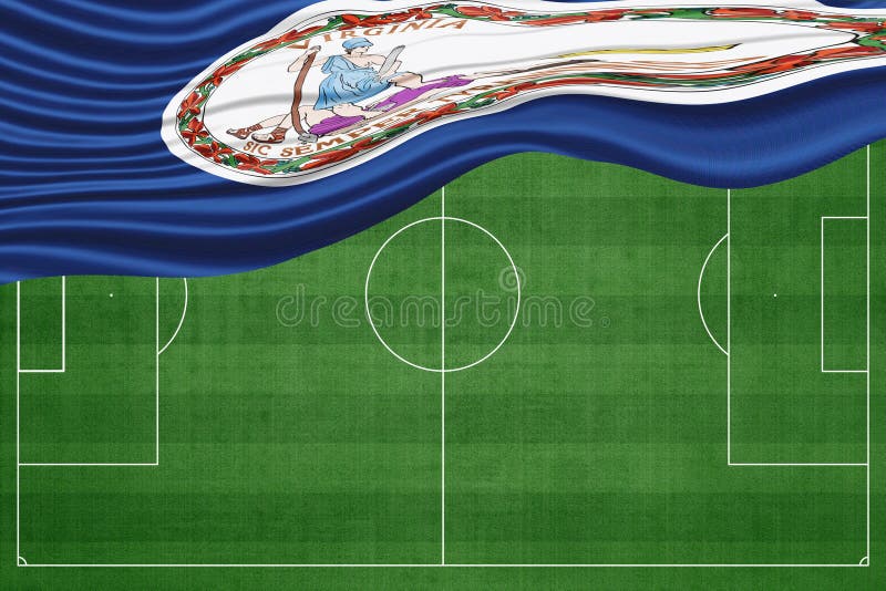 Drapeau De Virginie Sur Le Terrain De Football Illustration Stock ...