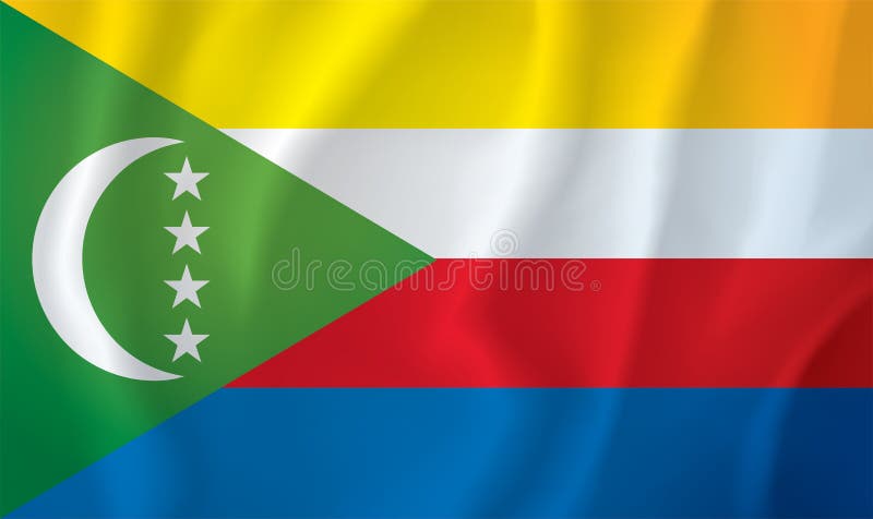 Drapeau Des Comores. Dessin Vectoriel Illustration de Vecteur ...
