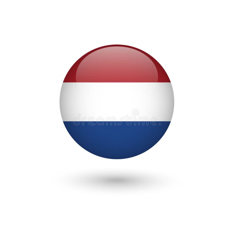 Drapeau Des Pays-Bas En Verre Rond Illustration de Vecteur ...