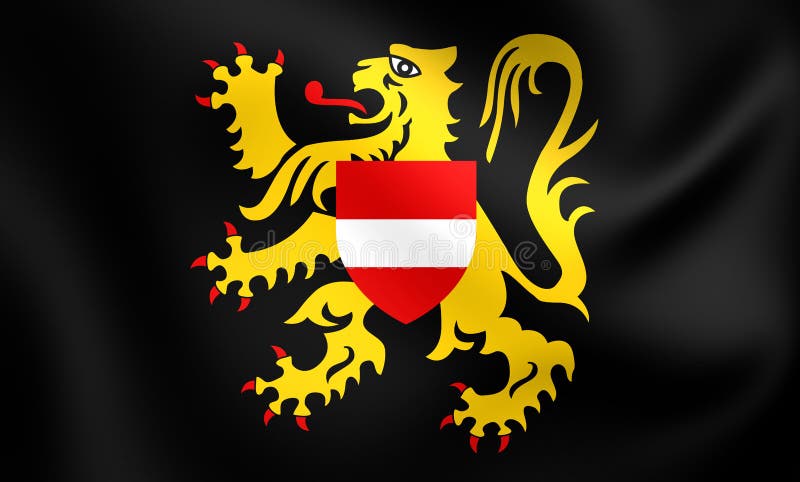Drapeau Du Brabant Flamand, Belgique Illustration Stock - Illustration ...