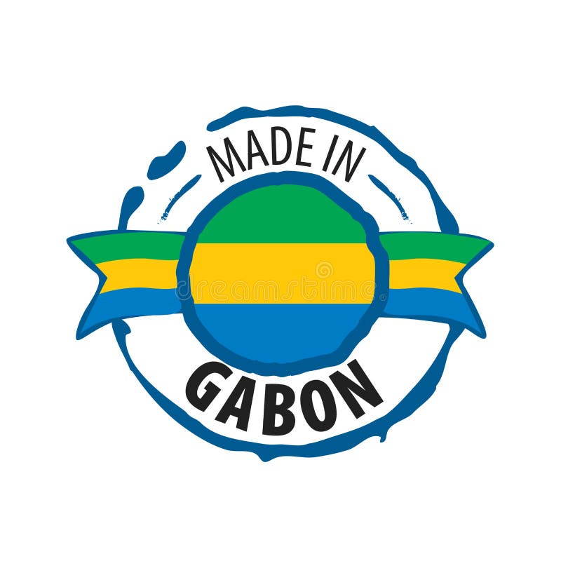 Drapeau Du Gabon, Illustration De Vecteur Sur Un Fond Blanc ...