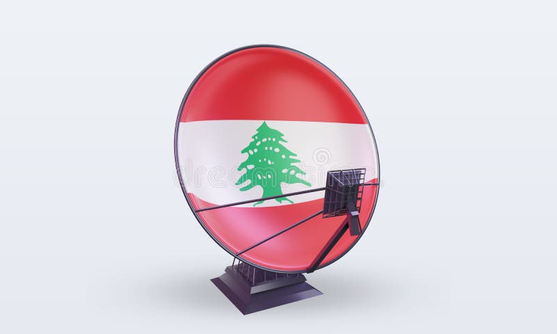 Drapeau Du Liban 3d Satellite Affichage Avant Illustration Stock ...