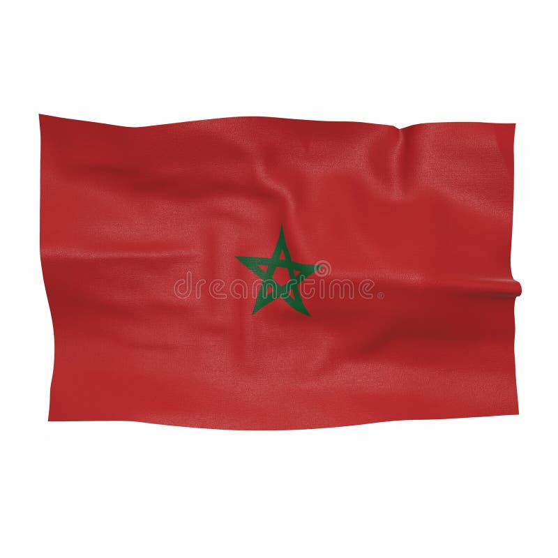 Drapeau Du Maroc Sur Fond Blanc 3drendering Illustration Stock ...