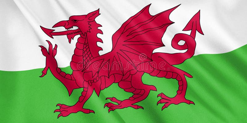 Drapeau Du Pays De Galles Ondulant Avec Le Vent Illustration Stock ...