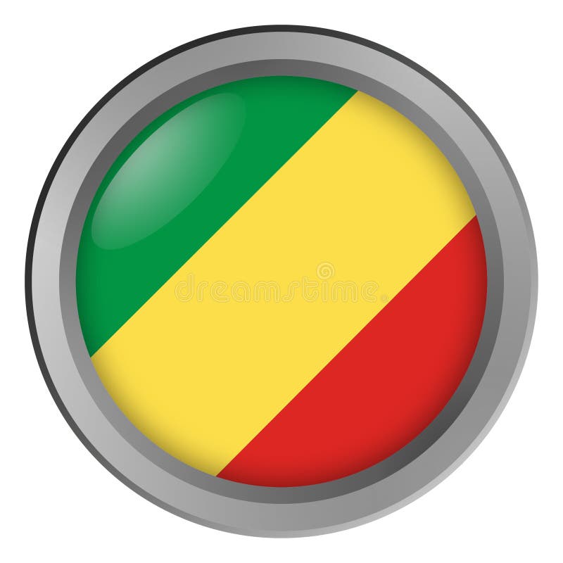 Drapeau Du Rond Du Congo Comme Bouton Illustration Stock - Illustration ...