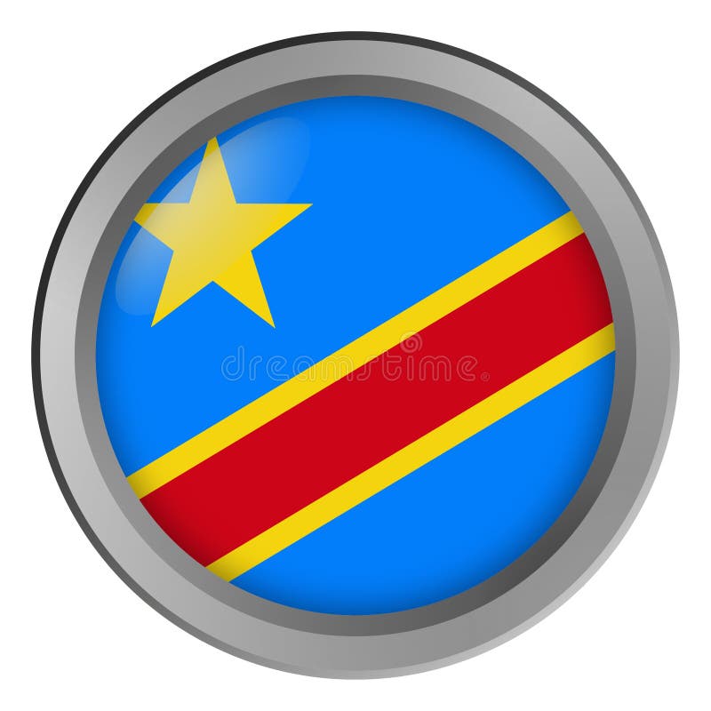 Drapeau Du Rond Du Congo Comme Bouton Illustration Stock - Illustration ...