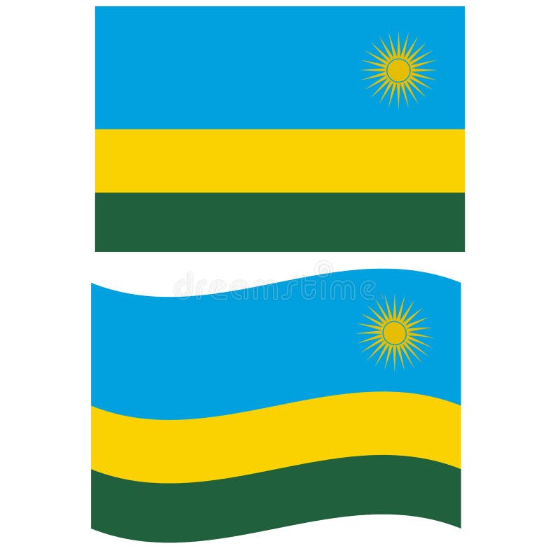 Drapeau Du Rwanda. Drapeau National Du Rwanda. Style Plat Illustration ...