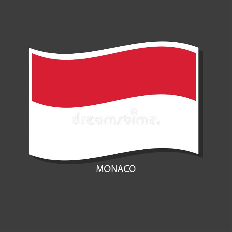 Drapeau Monaco Vectoriel Version Drapeaux De Courbure Illustration de ...