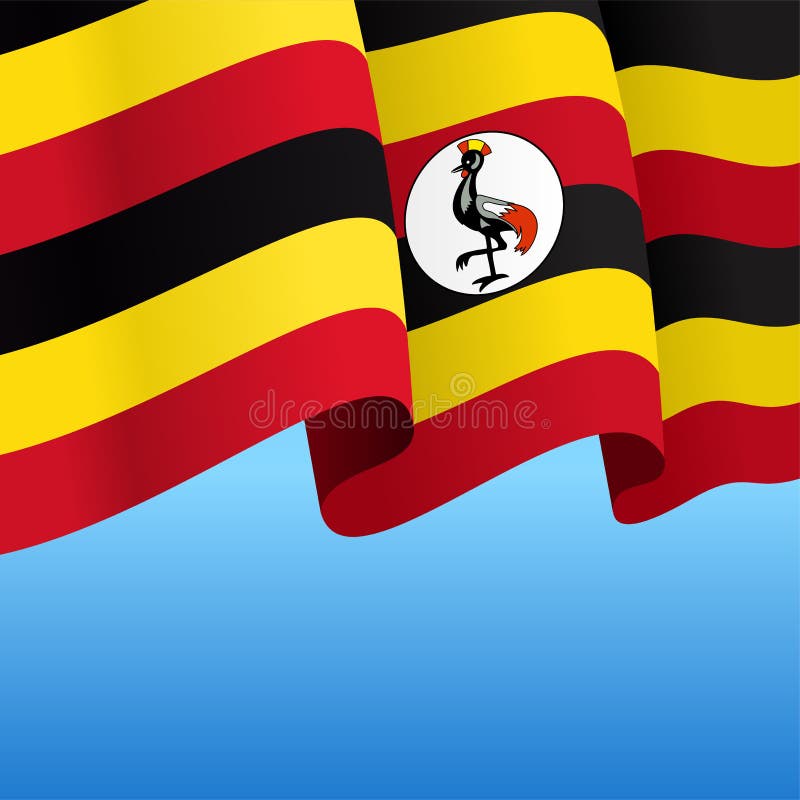 Drapeau Ougandais, Fond Abstrait Ondu. Illustration Vectorielle ...
