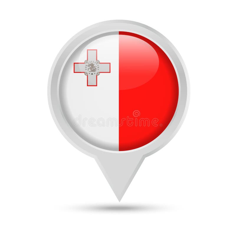 Drapeau Pin Vector Icon Rond De Malte Illustration Stock - Illustration ...