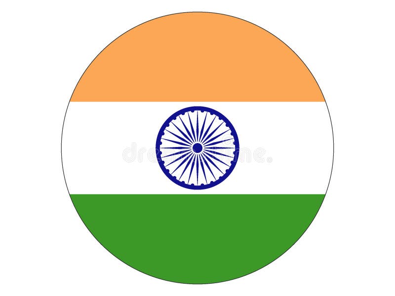 Drapeau rond de l'Inde illustration de vecteur. Illustration du brunei ...