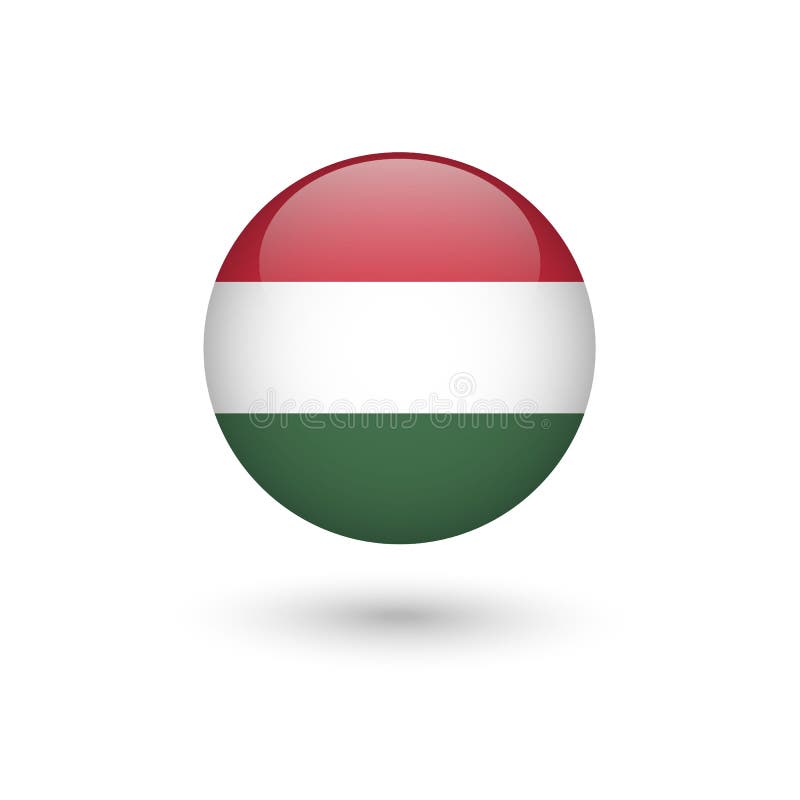 Drapeau rond de la Hongrie illustration de vecteur. Illustration du ...