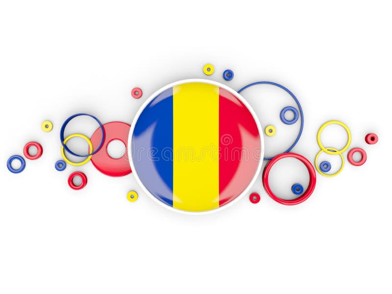 Drapeau Rond De La Roumanie Avec Le Modèle De Cercles Illustration ...