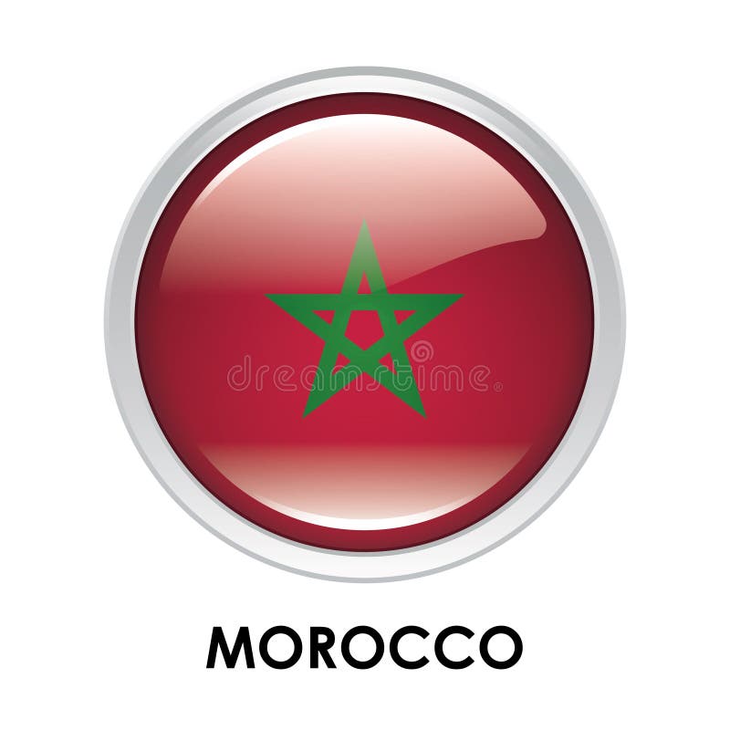 Drapeau rond du maroc illustration stock. Illustration du couleur ...