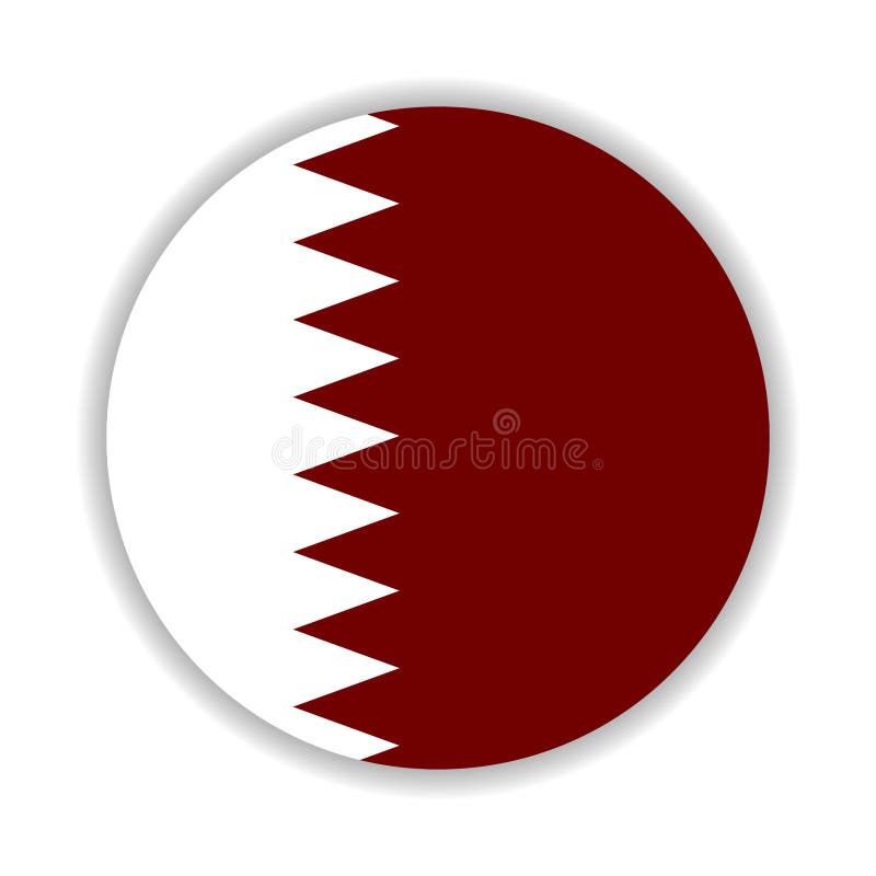 Drapeau Rond Du Qatar. Illustration Vectorielle. Illustration Stock ...
