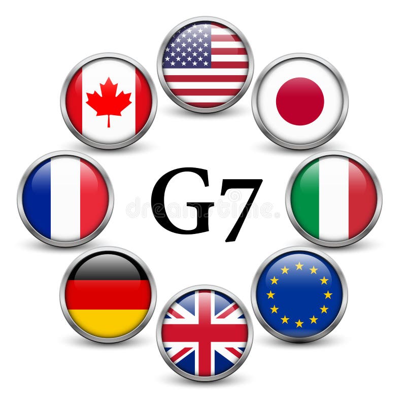 Drapeaux des pays de G7 illustration de vecteur. Illustration du ...