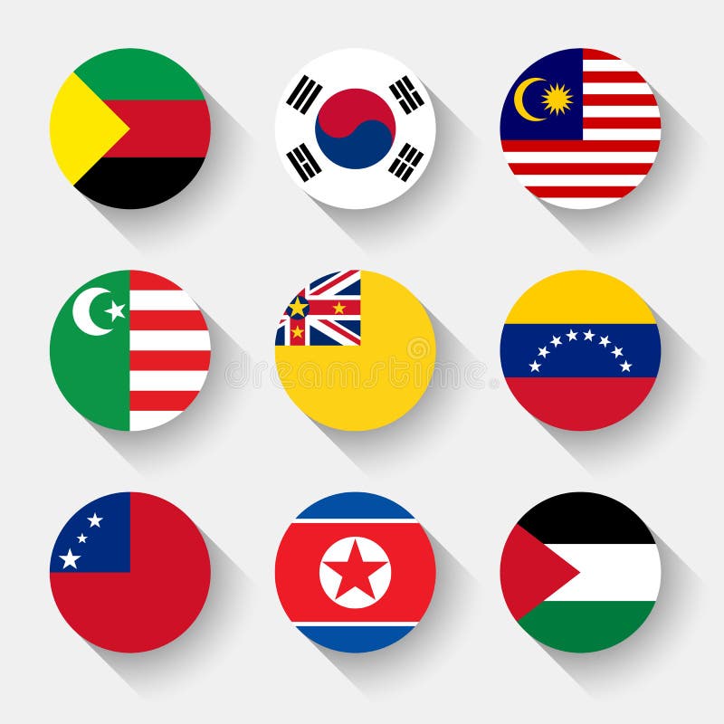 Drapeaux Du Monde, Boutons Ronds Illustration de Vecteur - Illustration ...