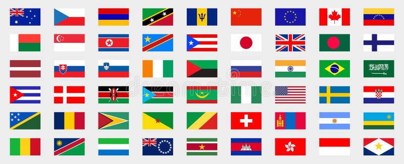 Drapeaux Du Monde. Drapeaux Nationaux. Drapeaux Des Pays Illustration ...