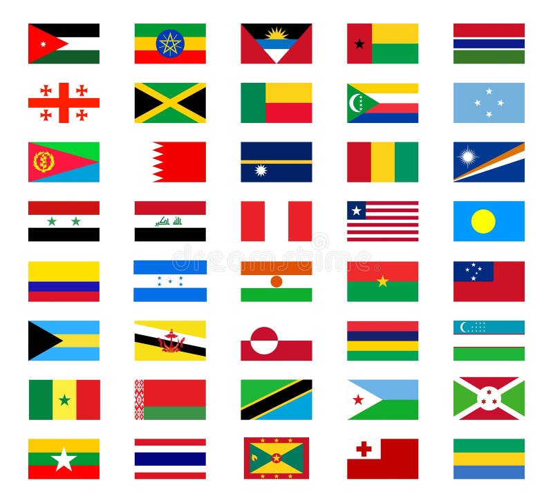 Drapeaux Du Monde. Drapeaux Nationaux. Drapeaux Des Pays Illustration ...