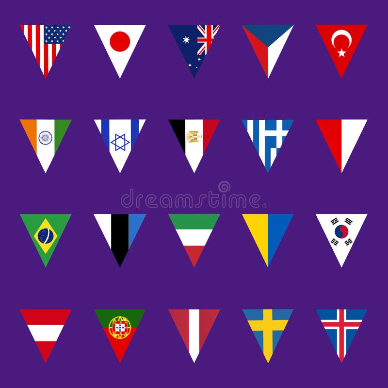 Drapeaux du pays illustration de vecteur. Illustration du indicateur ...