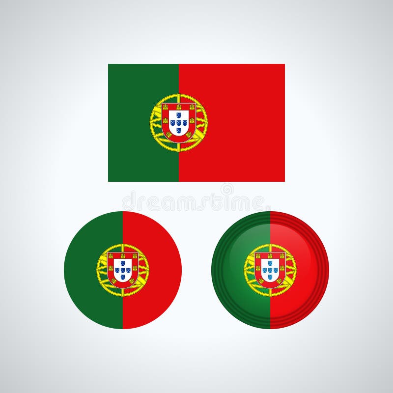 Drapeaux Portugais De Trio, Illustration De Vecteur Illustration de ...