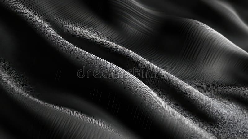 Draped Black Fabric with Soft, Elegant Waves and Subtle Texture Stock ...