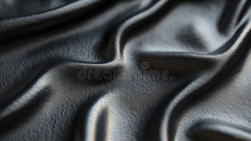Draped Black Leather Textured Surface Close Up Stock Illustration ...