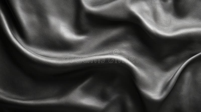 Draped Black Leather Textured Surface Stock Illustration - Illustration ...