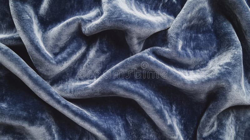 Draped Blue Velvet Fabric Showing Texture and Form Stock Illustration ...