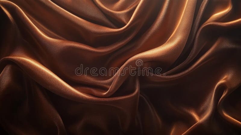 Draped Brown Silk Fabric Showing Rich Texture Stock Illustration ...