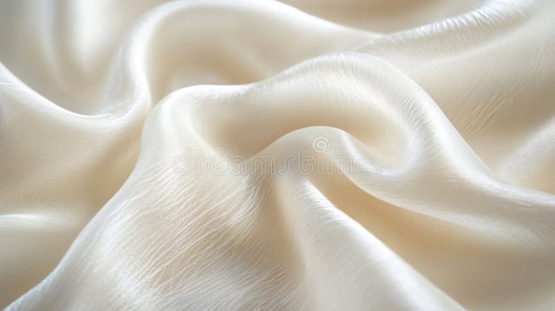 Draped Creamy White Satin Fabric with Subtle Shimmer Stock Illustration ...