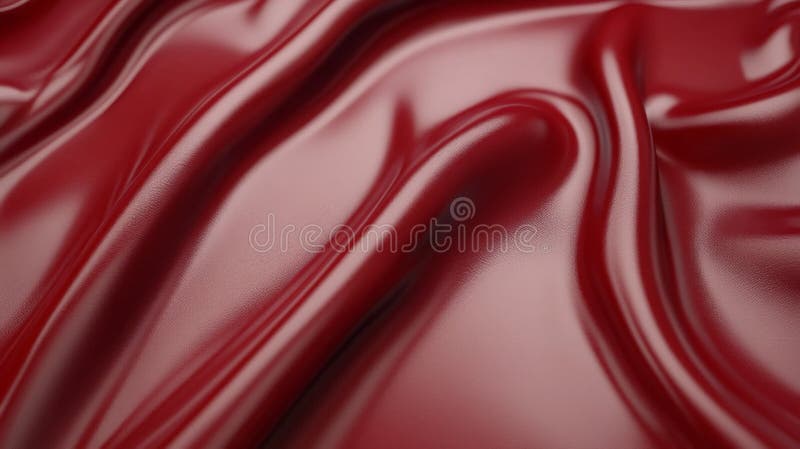 Draped Crimson Fabric Shows Soft Waves and Texture Stock Illustration ...