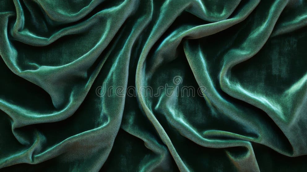 Draped Emerald Green Velvet Fabric Texture Stock Illustration ...