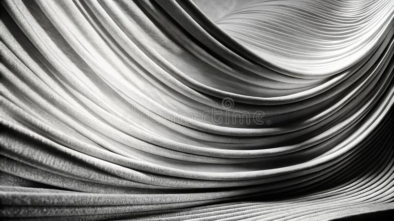 Draped Fabric Monochromatic Curves, Textured Surface, Abstract Flow ...