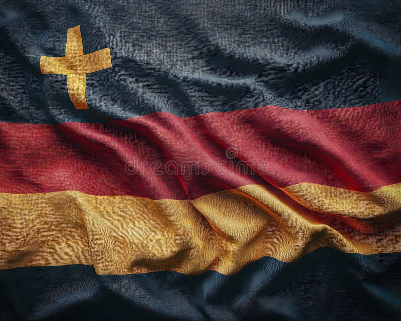 Draped Flag, Horizontal Stripes, Cross Stock Image - Image of identity ...