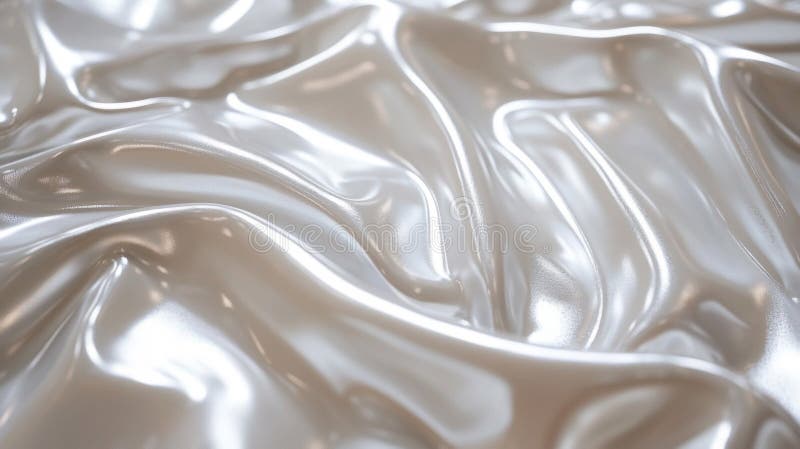 Draped Folds of Shimmering Light Grey Silk Fabric Stock Illustration ...