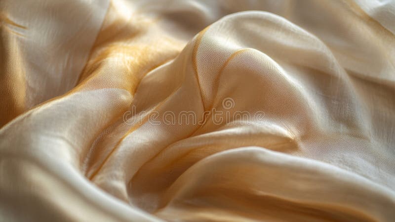 Draped Golden and White Sheer Fabric Stock Illustration - Illustration ...