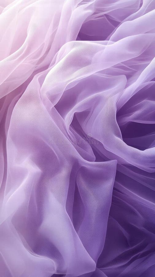 Draped Lavender Tulle Fabric, a Soft, Elegant Textile with a Gradient ...