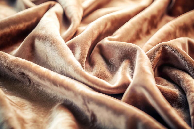 Draped, Luxurious, Light Brown Velvet Fabric Texture Stock Illustration ...