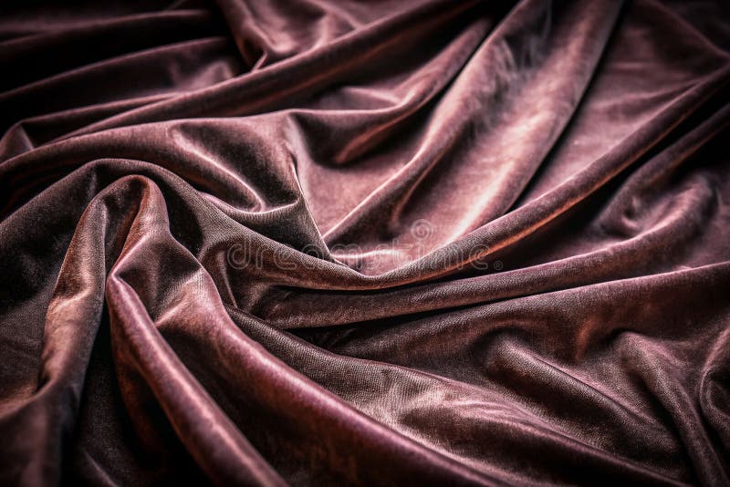 Draped Maroon Velvet Fabric Texture in Studio Stock Illustration ...